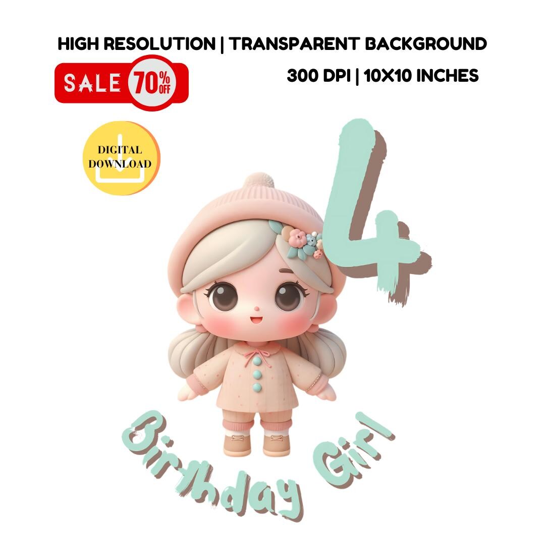 Chibi Birthday Png Birthday Number Png Sublimation Design Download ...