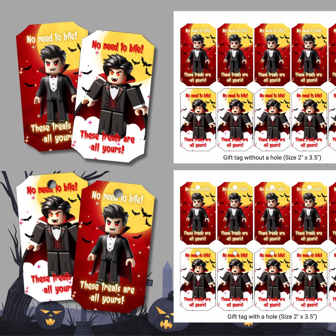 Roblox Vampire Halloween Gift Tags, Trick or Treat Favor (digital ...