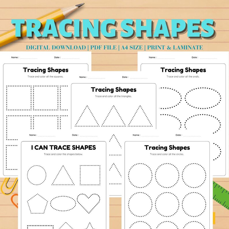 Preschool Shape Tracing Basic Shape Tracing Coloring Pages for Kids ...