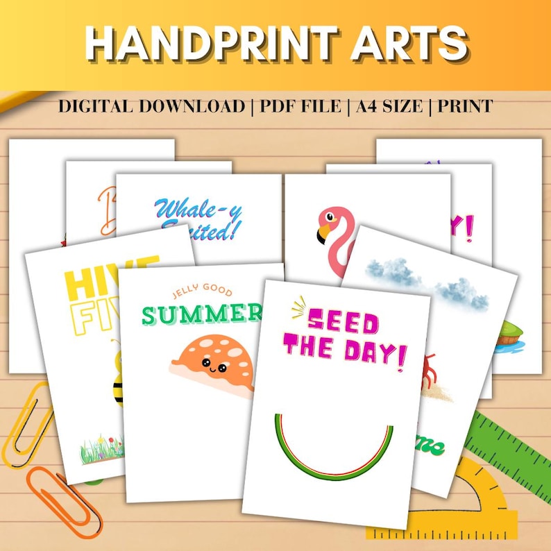 Summer Handprint Art: DIY Kids Craft, Preschool Activity (PDF) - Etsy