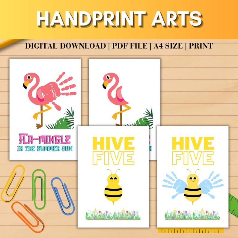 Summer Handprint Art: DIY Kids Craft, Preschool Activity (PDF) - Etsy