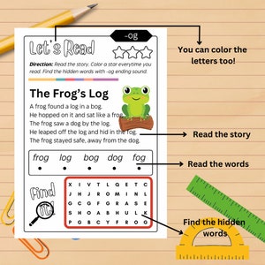 Phonics Worksheets Ending Sound Decodable Stories for Kindergarten Word ...