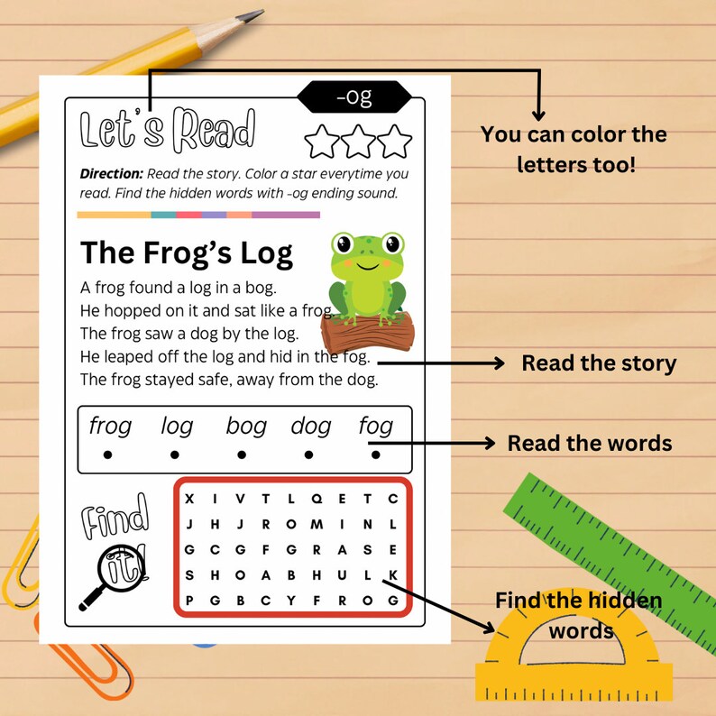 Phonics Worksheets Ending Sound Decodable Stories for Kindergarten Word ...