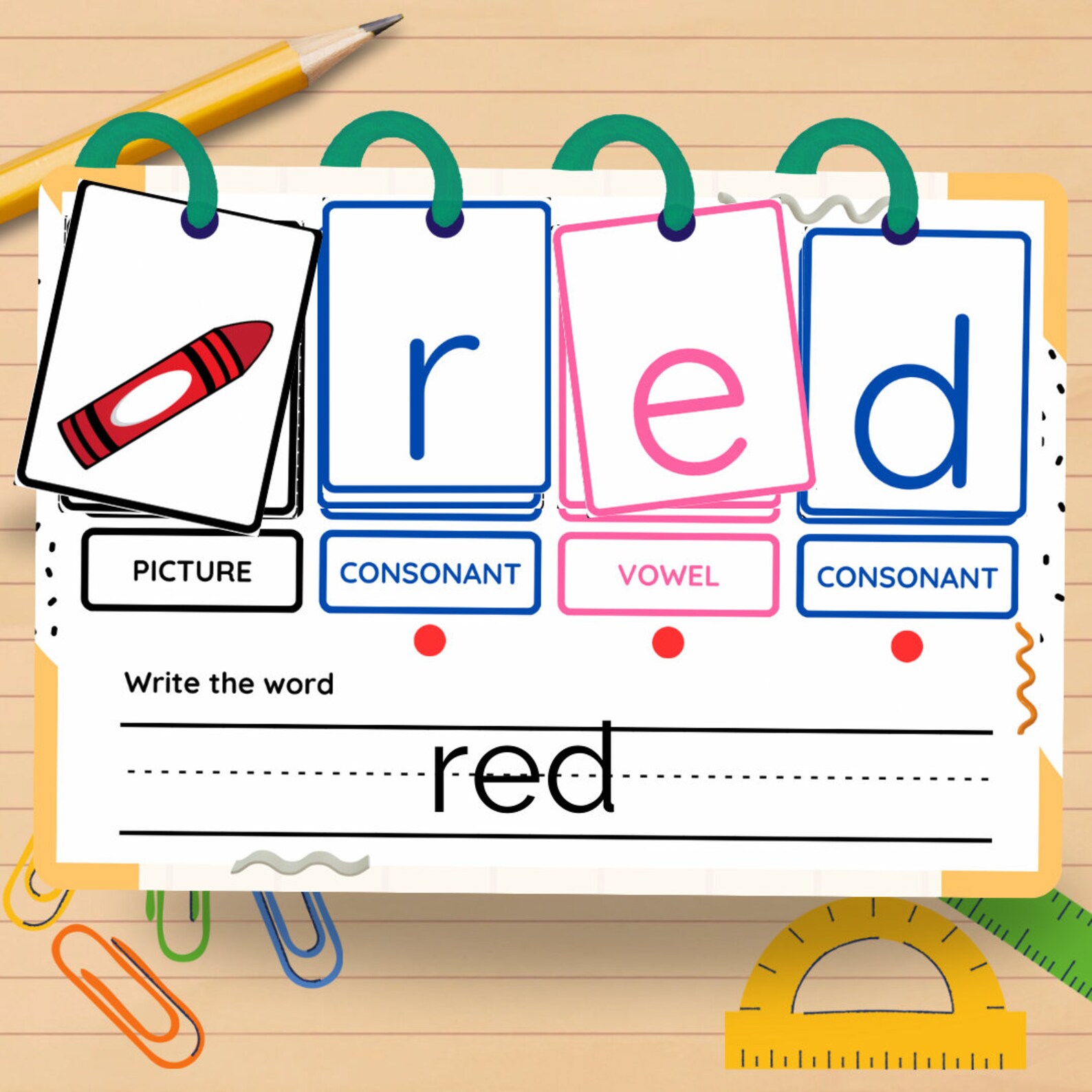CVC Words Flipbook Printable Phonics Activity CVC Words for Preschool ...