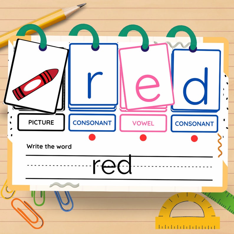 CVC Words Flipbook Printable Phonics Activity CVC Words for Preschool ...