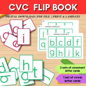 Reading Printable for Toddler Phonics CVC Flip Book Preschool Reading ...