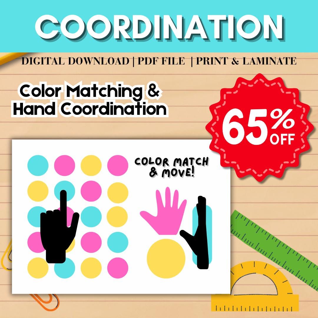 Color Matching Hand Coordination Game Preschool Gross Motor Printable ...