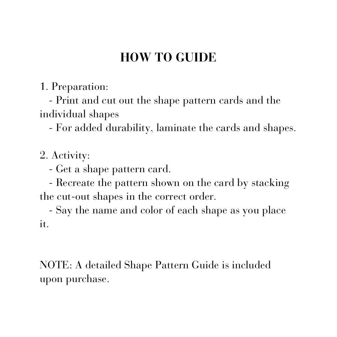 Montessori Shape Pattern Cards Shape Games Secondary Colors Stacking ...