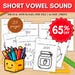 Phonics Worksheets Short Vowel Sound Coloring Pages for Kindergarten ...