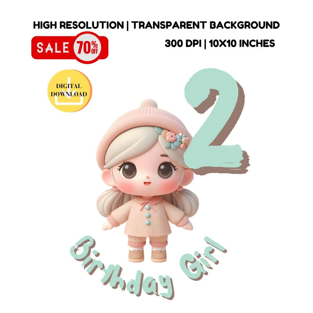 Chibi Birthday Png Birthday Number Png Sublimation Design Download ...