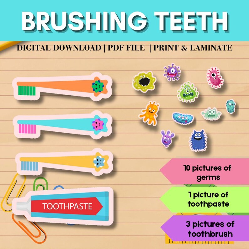 Preschool Brushing Teeth Activity: Dental Health Game Printable (PDF ...