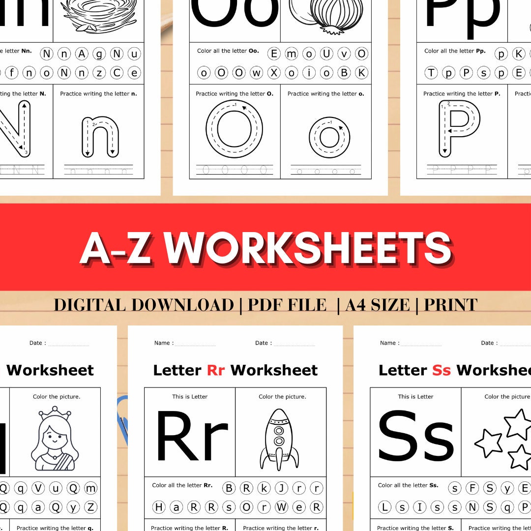 Alphabet Worksheet Printable for Kids Letters Work Sheet for Preschool ...