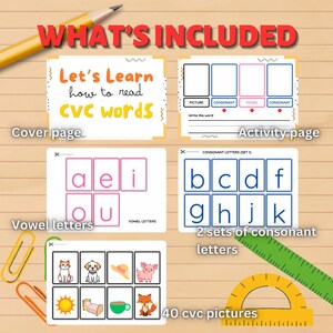CVC Words Flipbook Printable Phonics Activity CVC Words for Preschool ...