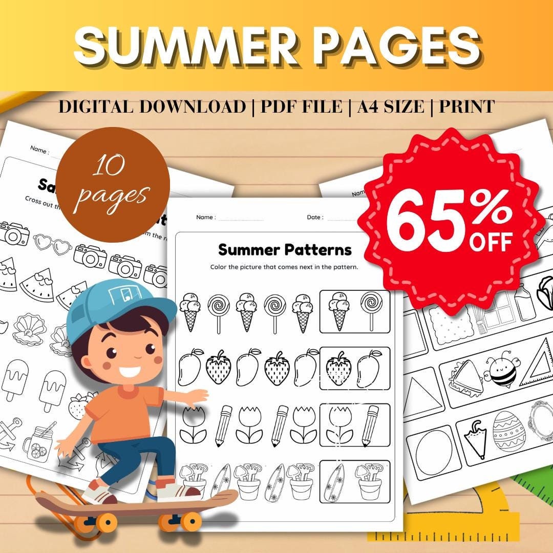 Printable Summer Worksheets for Kids Summer Activity Sheets for ...