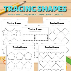 Tracing Worksheets Basic Shapes Activity for Preschool Shapes Work ...
