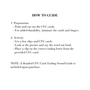 CVC Ending Sounds Clip Card Montessori Reading Phonics Card for ...