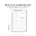 Weekly Meal Plan With Grocery List Template in 4 Versions Instant ...
