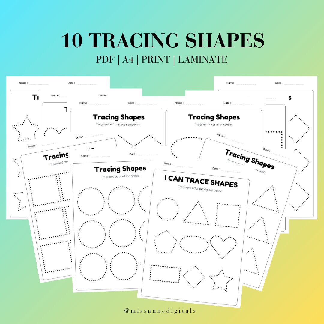 Preschool Shape Tracing Worksheets Basic Shapes Homeschool ...