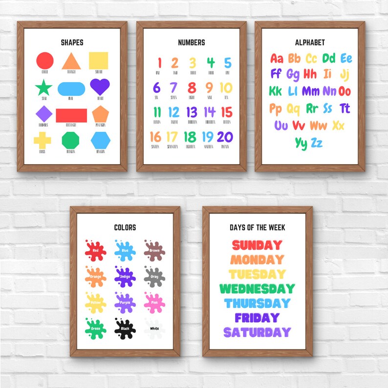 Set of 10 Educational Wall Art Classroom Posters Homeschool Printable ...