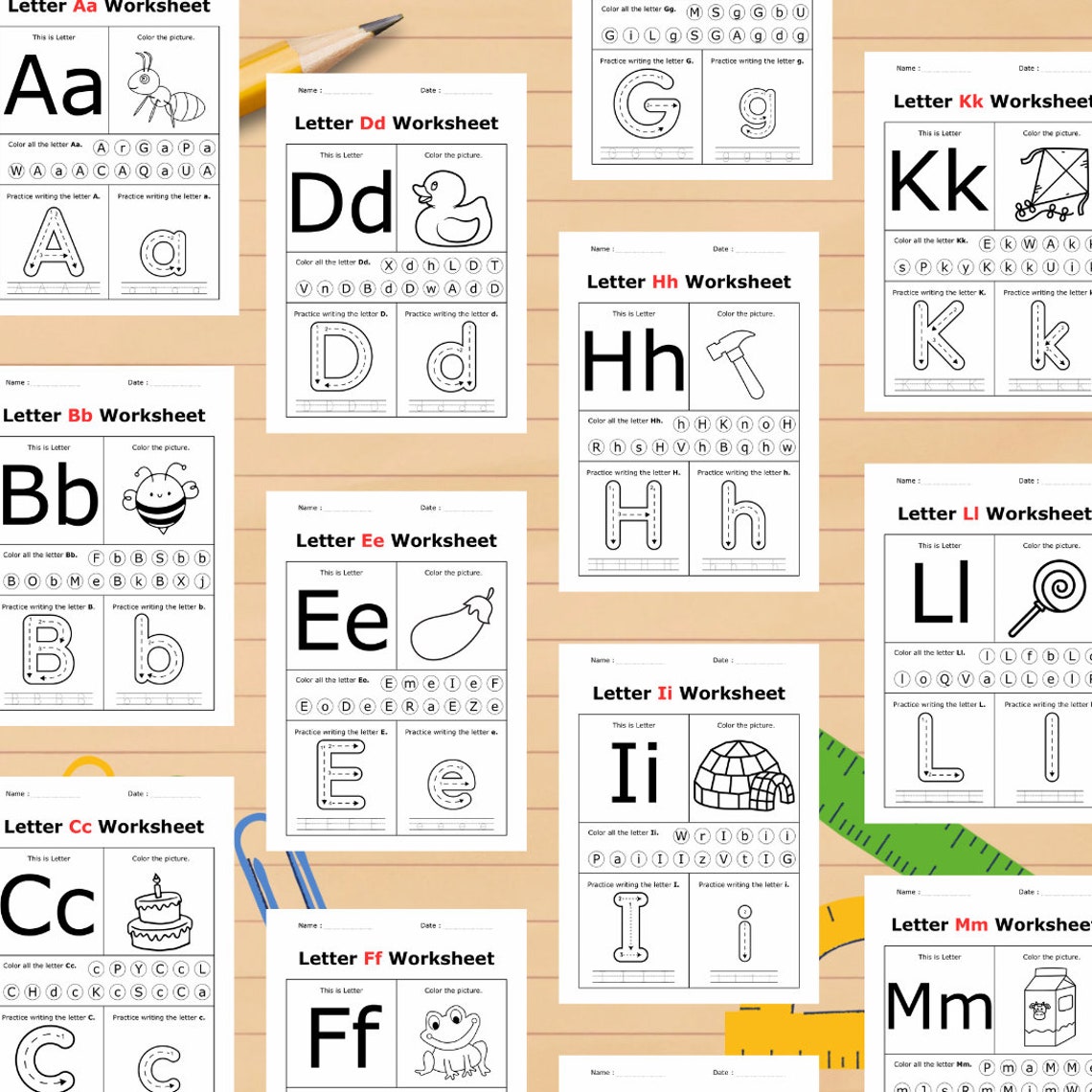 Alphabet Worksheet Printable for Kids Letters Work Sheet for Preschool ...