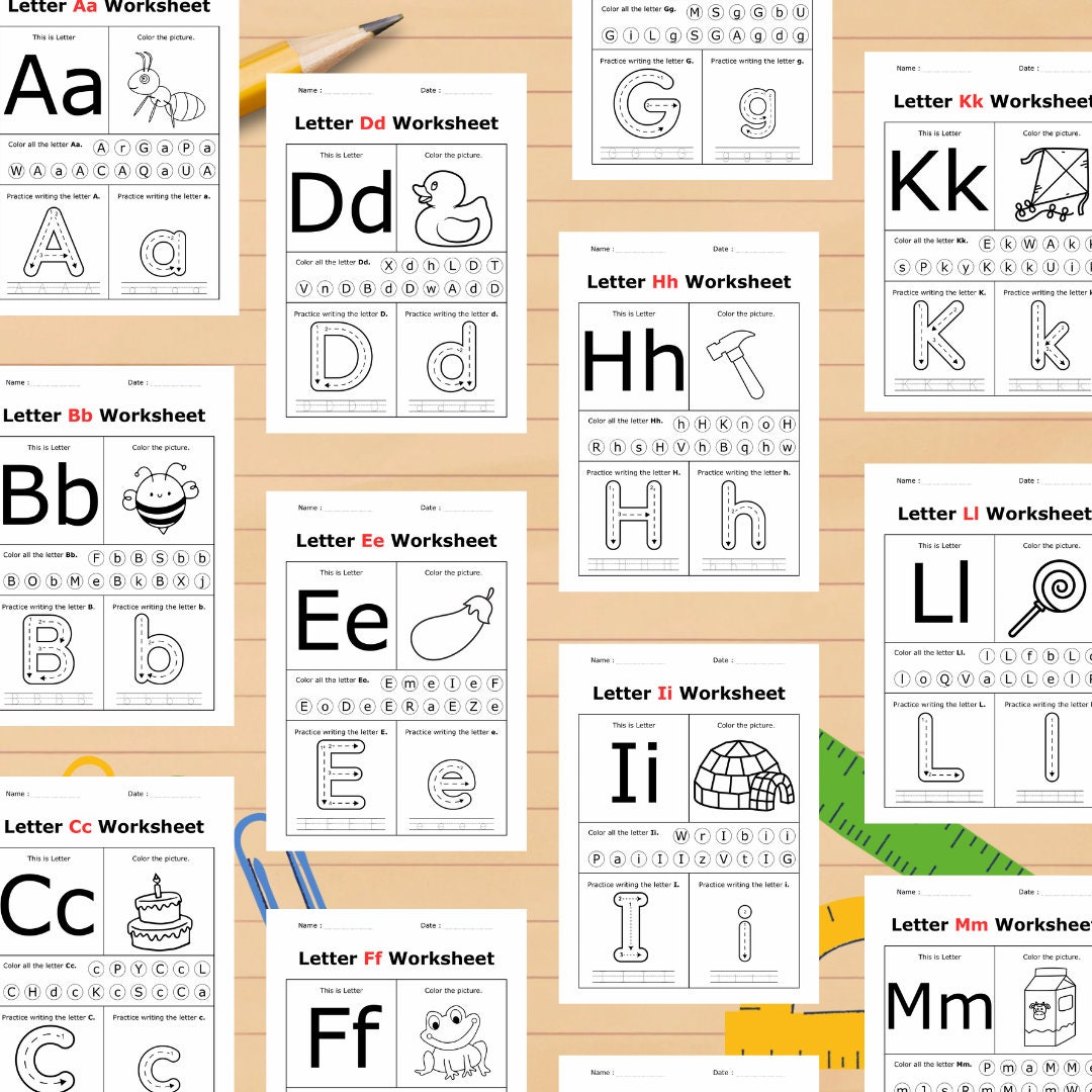 Alphabet Worksheet Printable for Kids Letters Work Sheet for Preschool ...