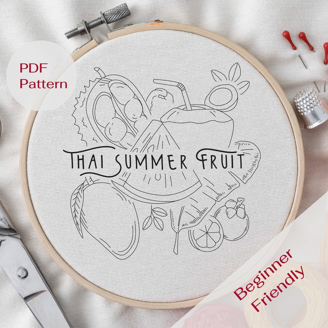 Fruit Embroidery Pattern Instant Digital Download PDF Embroidery ...