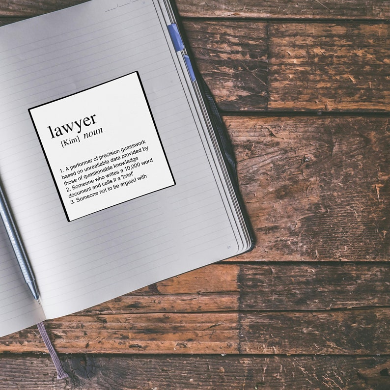 Custom Definition Sticker Gift for Lawyer Profession Decal Dictionary ...