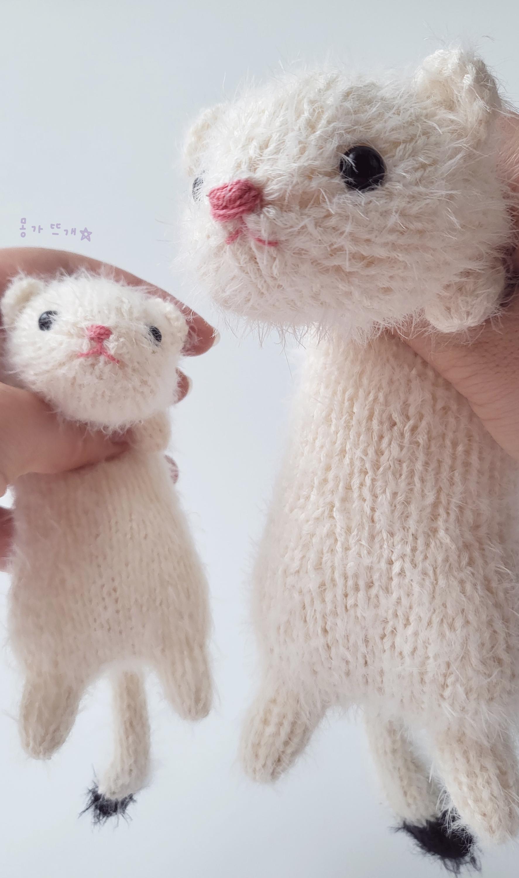 Seolgi,weasel,ferret,knitting Pattern, Tutorial English Pdf, Full Video ...