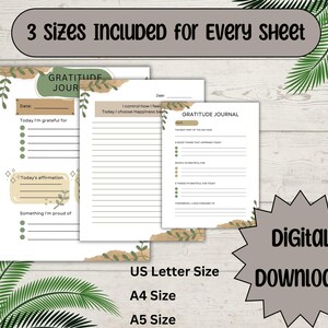Digital Printable Gratitude Tracker-journal, Mindfulness Tracker, Daily ...