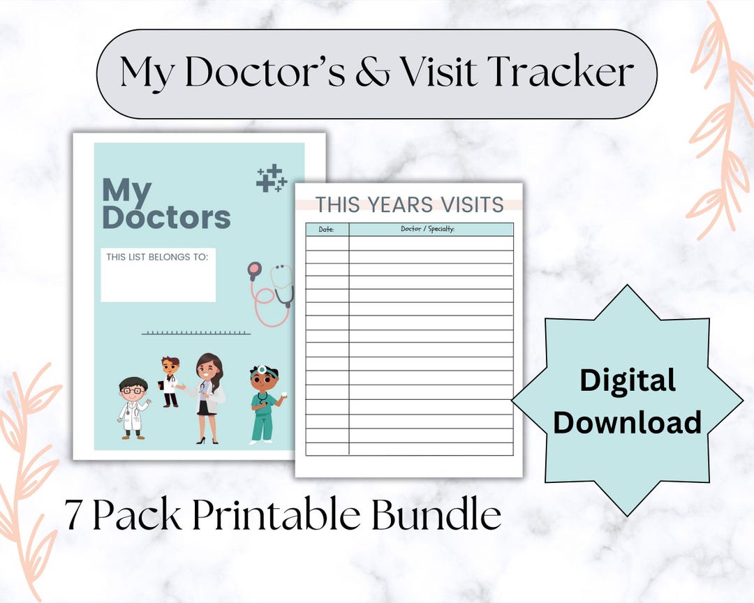 Digital Printable Doctor's Visit Tracker, Tracking Each Visit, My ...