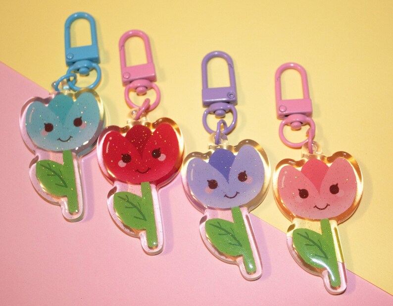 Tulip Keychains - Etsy
