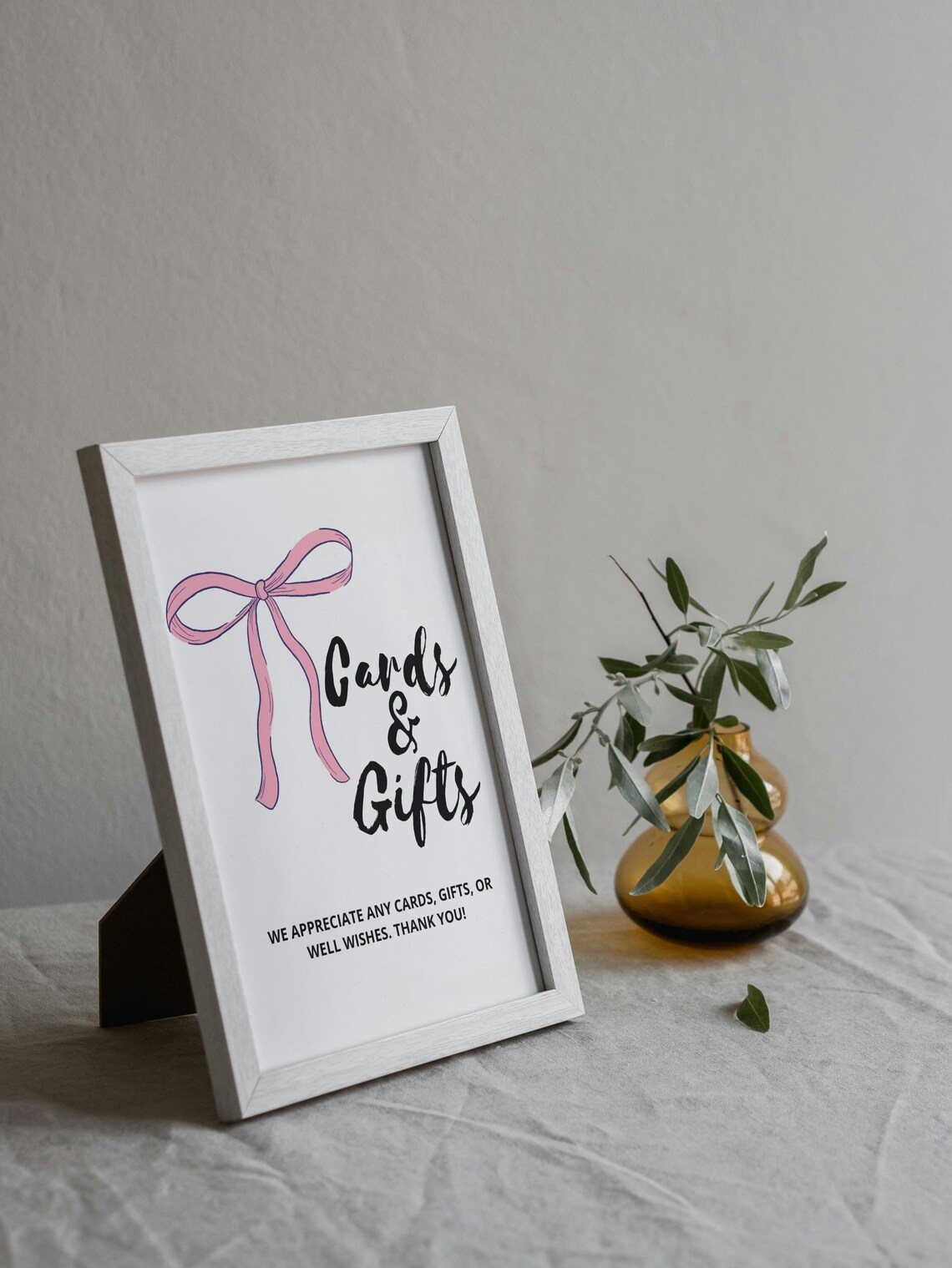 Coquette Cards and Gifts Print, Graduation Party Decor, Pink Bow Sign ...