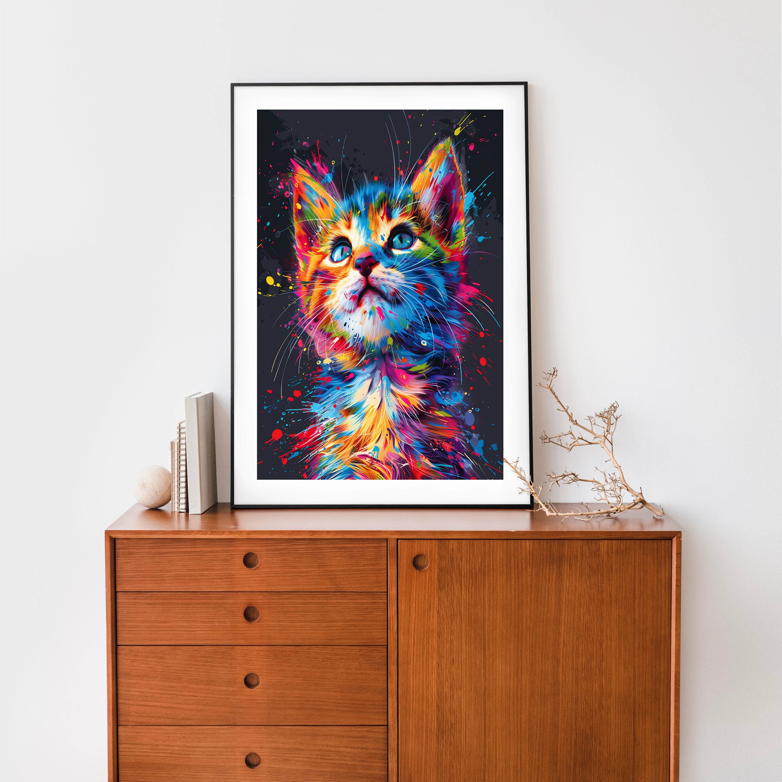Paint Cat Poster, Digital Download, Digital Print, Printable JPEG ...