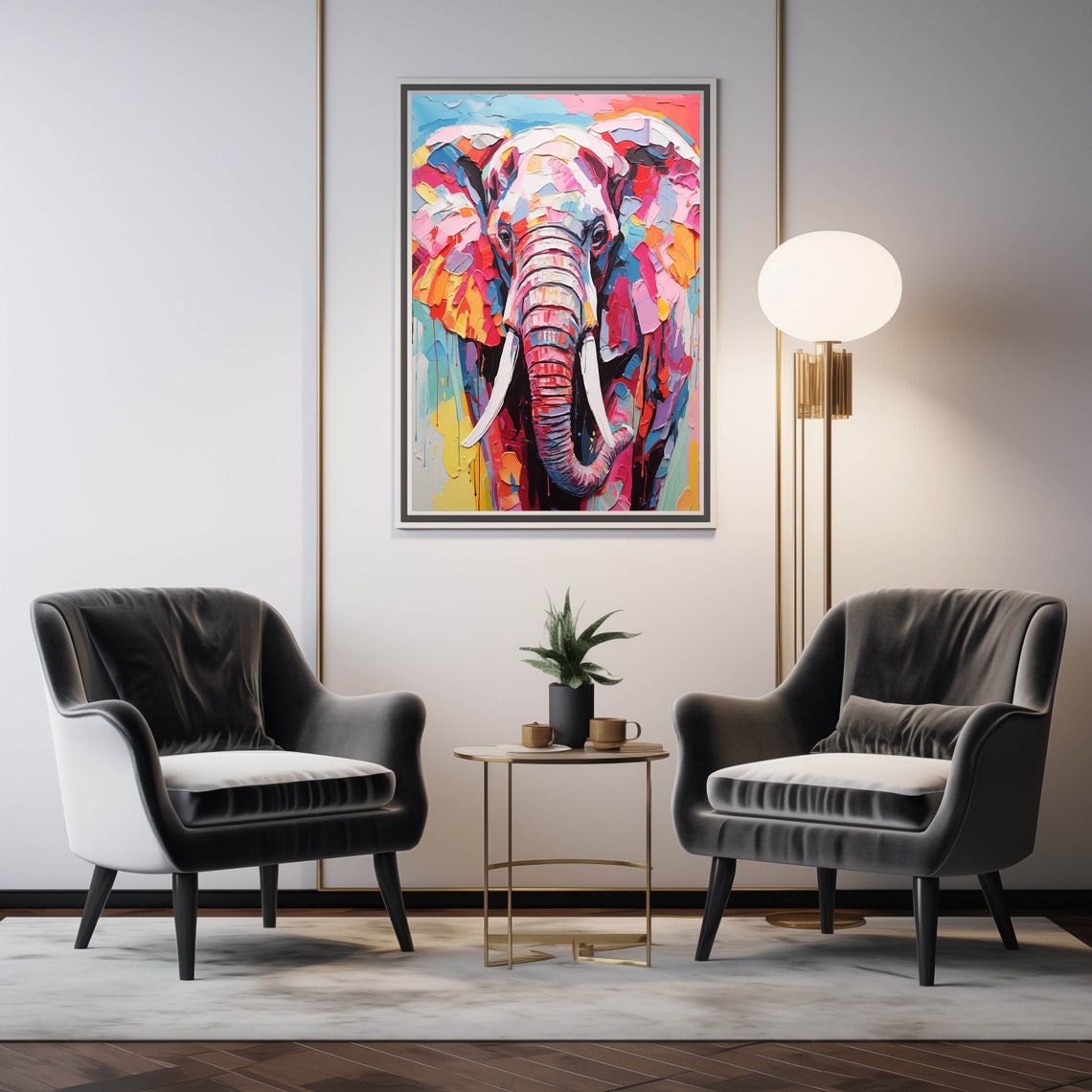 Elephant Poster Digital Download, Digital Print, Printable JPEG, Large ...