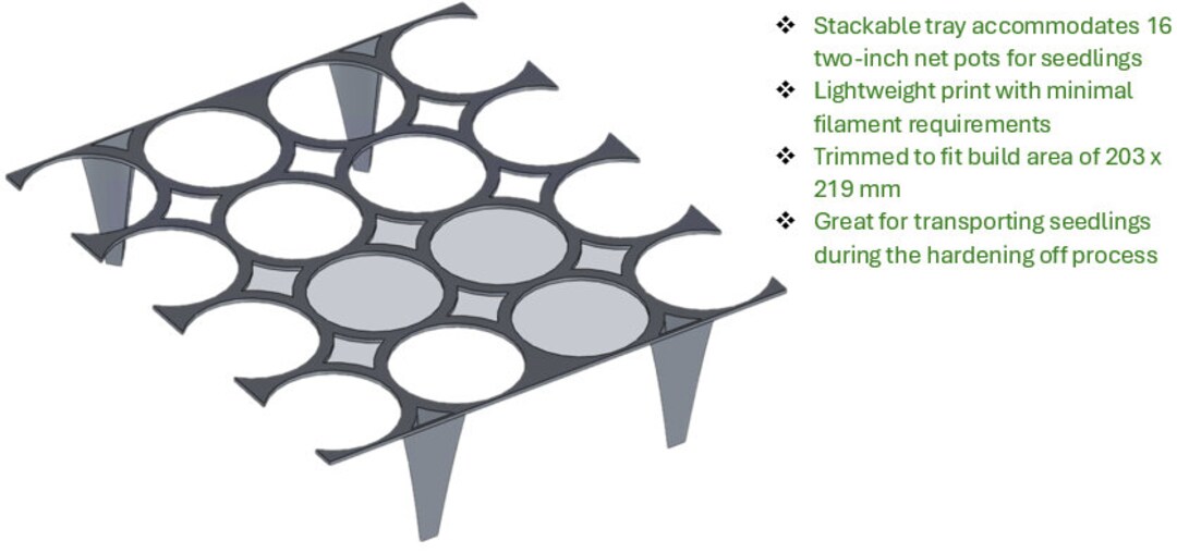 Stackable Tray for 16 2" Net Pots - Digital File - Etsy