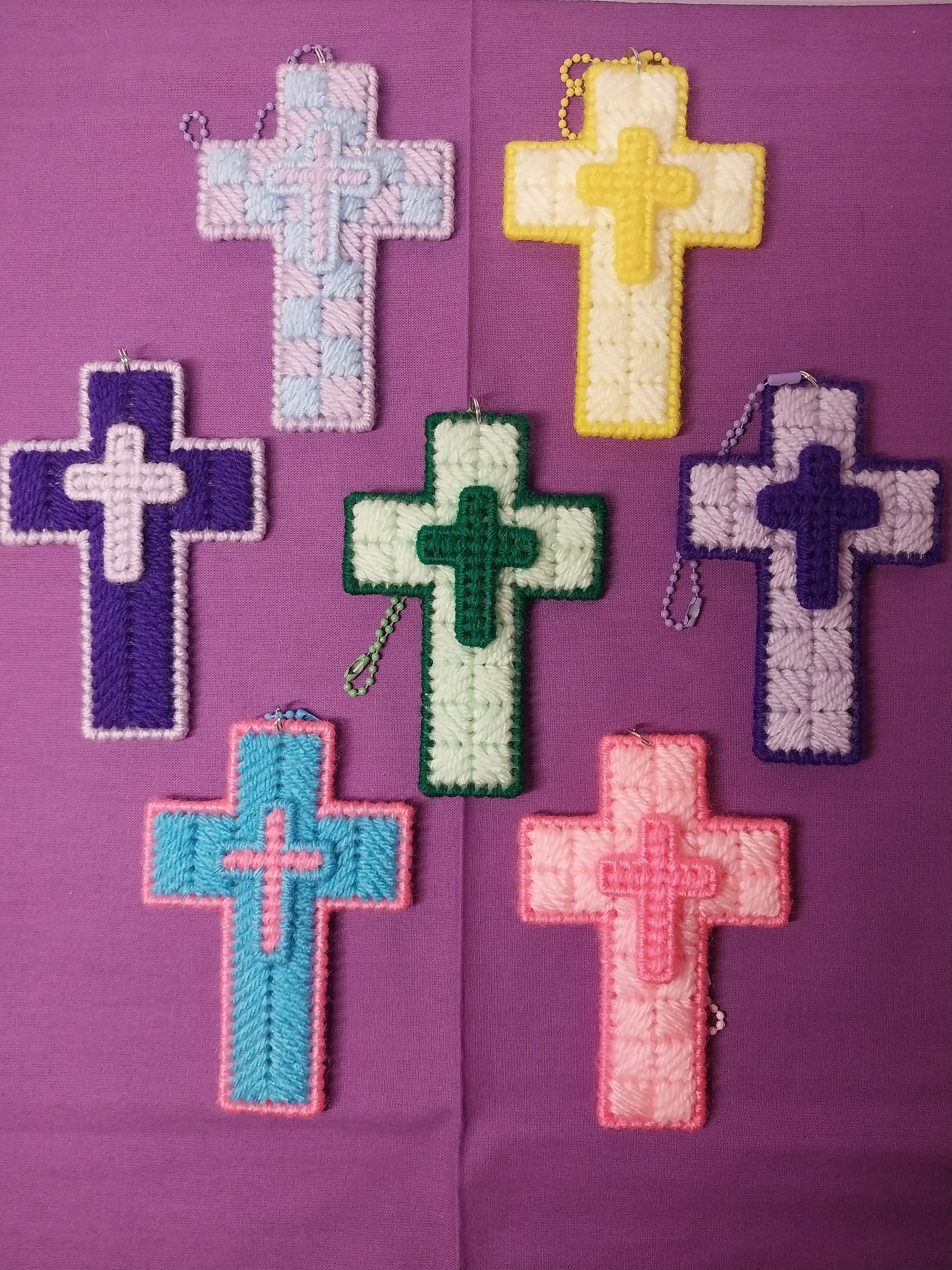 Plastic Canvas Cross W/chain - Etsy