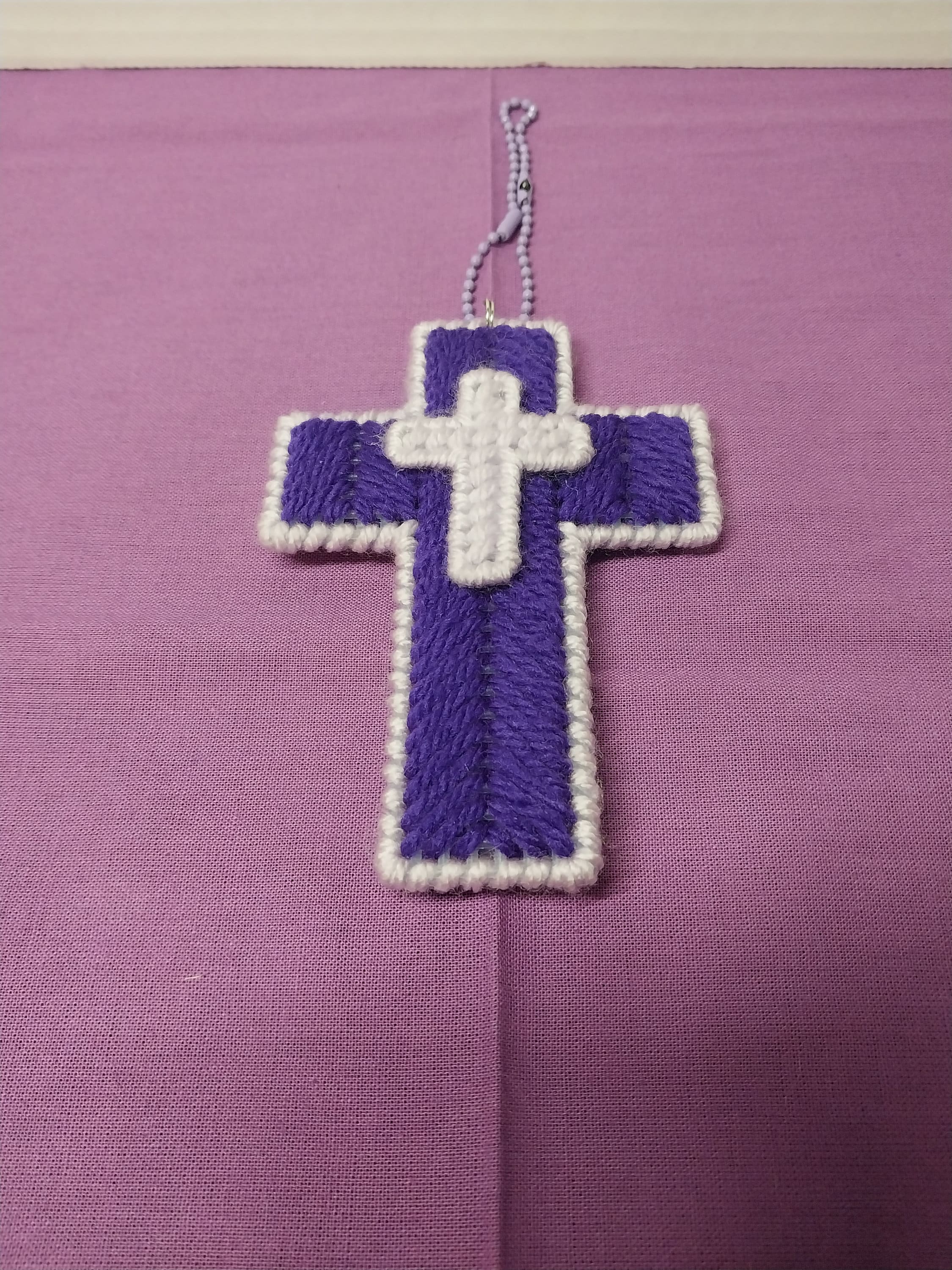 Plastic Canvas Cross W/chain - Etsy