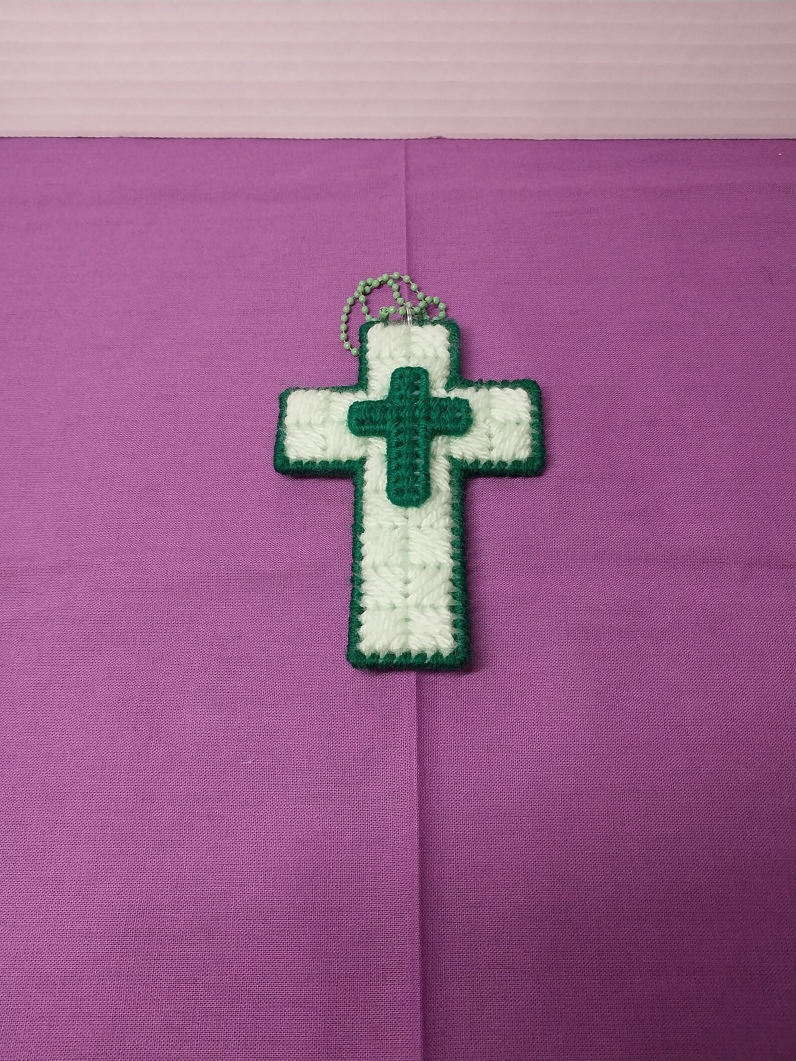 Plastic Canvas Cross W/chain - Etsy
