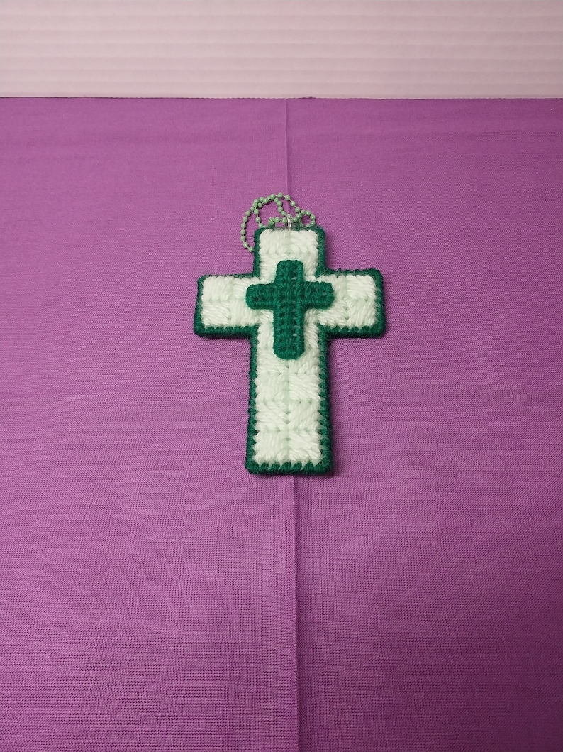 Plastic Canvas Cross W/chain - Etsy