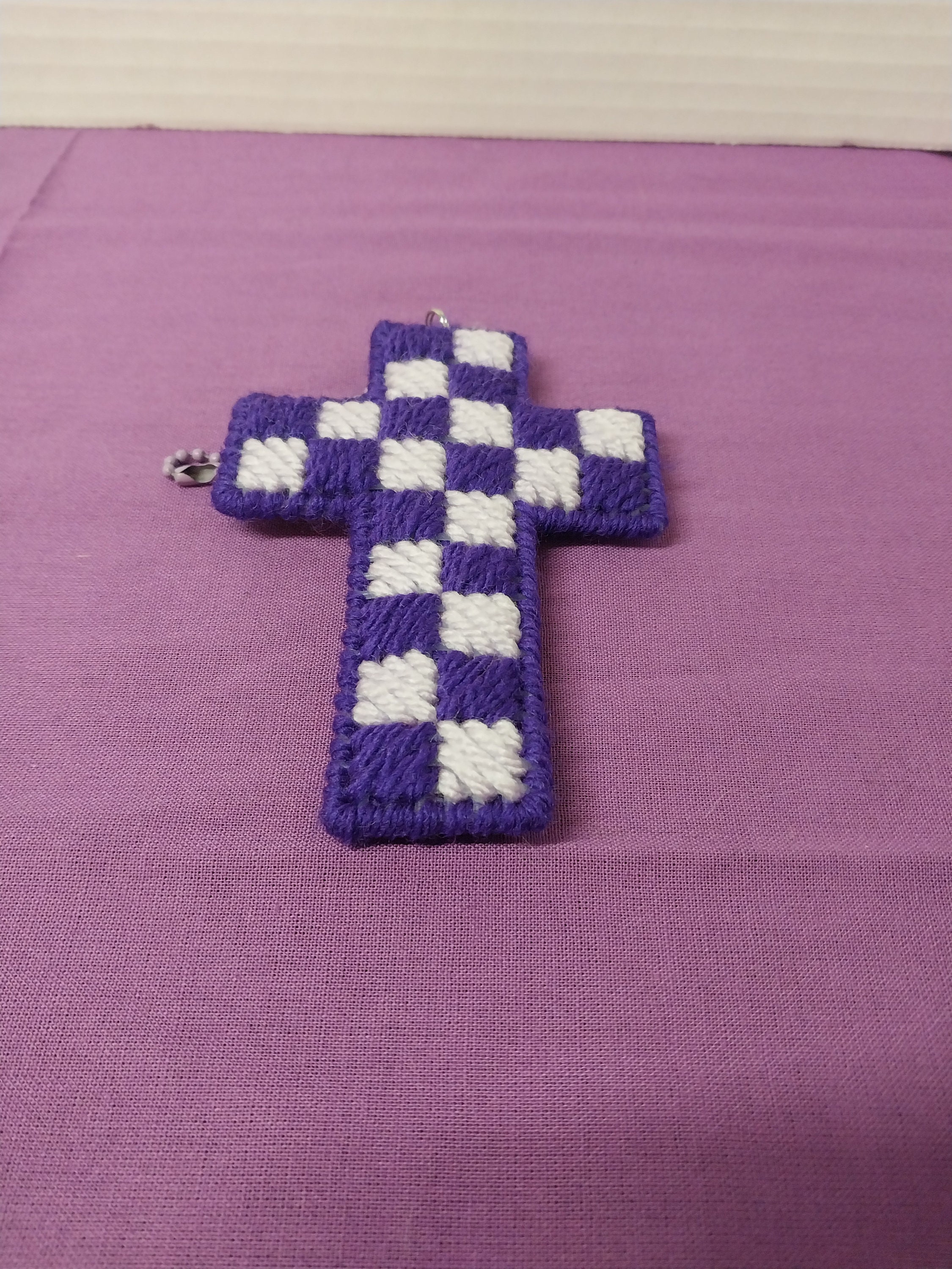 Plastic Canvas Plaid Cross W/chain - Etsy