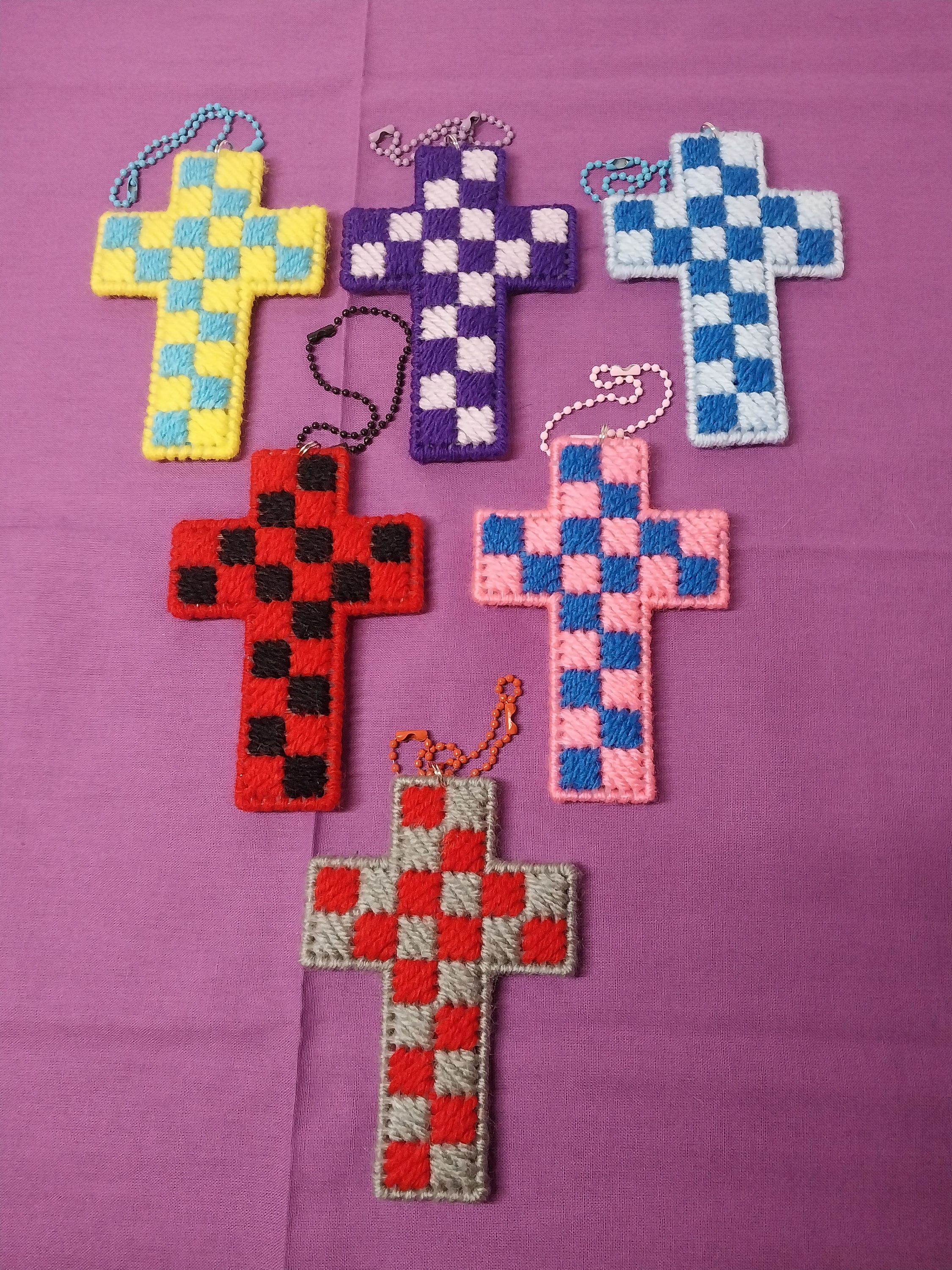 Plastic Canvas Plaid Cross W/chain - Etsy