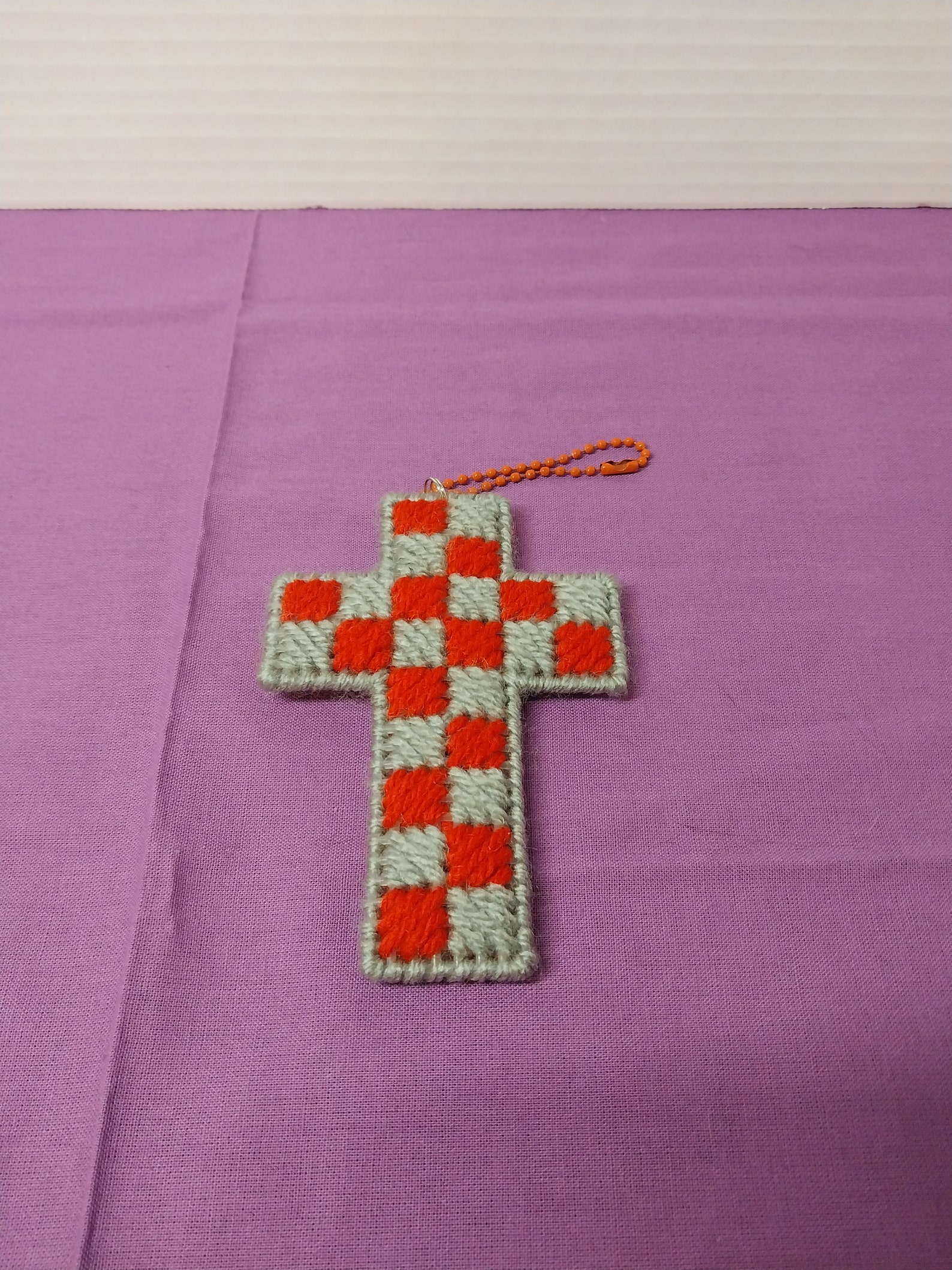 Plastic Canvas Plaid Cross W/chain - Etsy