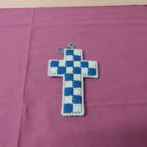 Plastic Canvas Plaid Cross W/chain - Etsy
