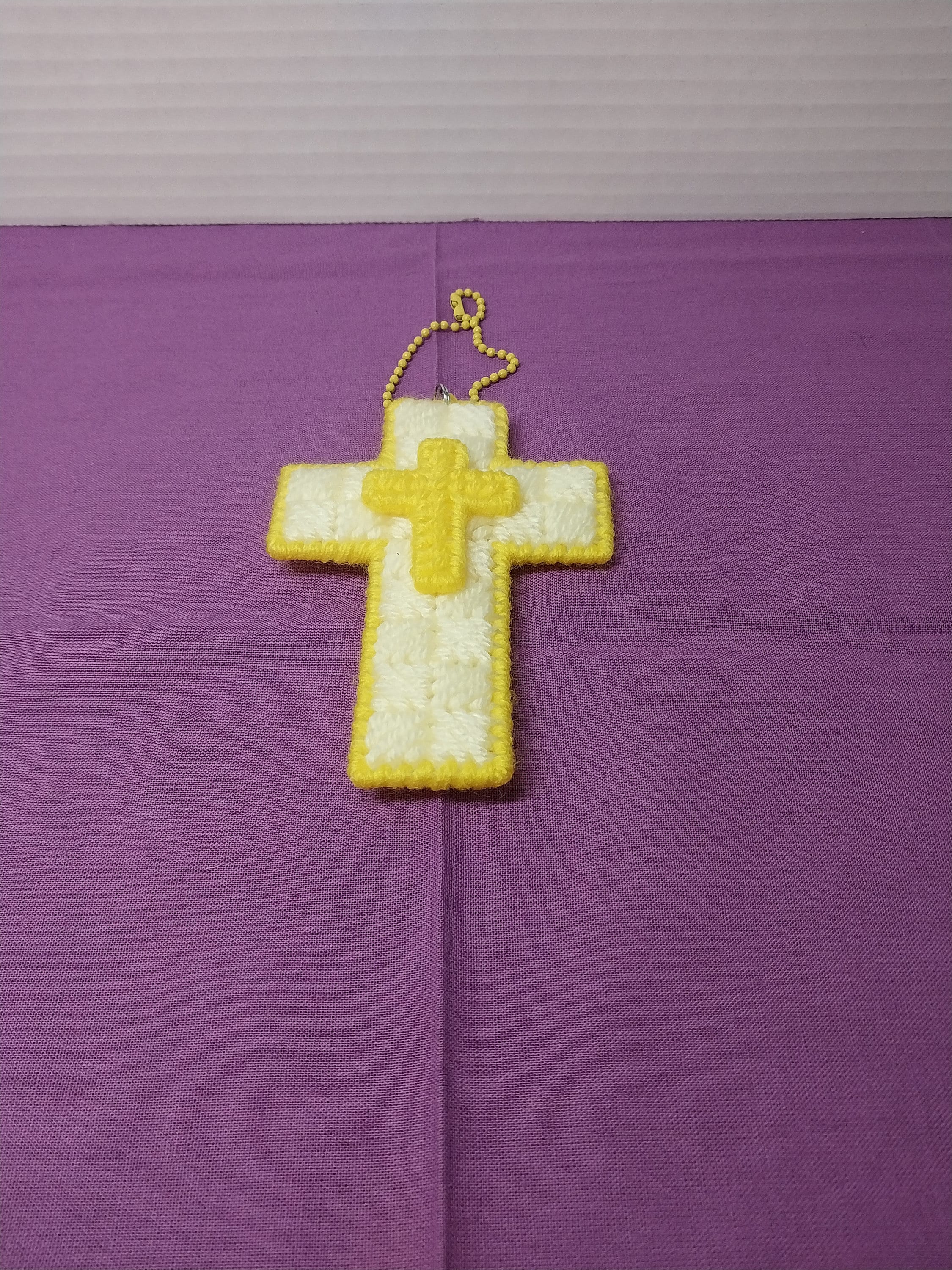 Plastic Canvas Cross W/chain - Etsy