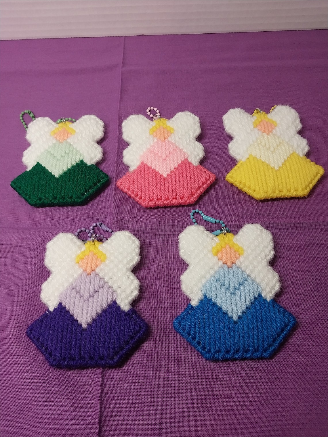 Plastic Canvas Angel W/chain - Etsy