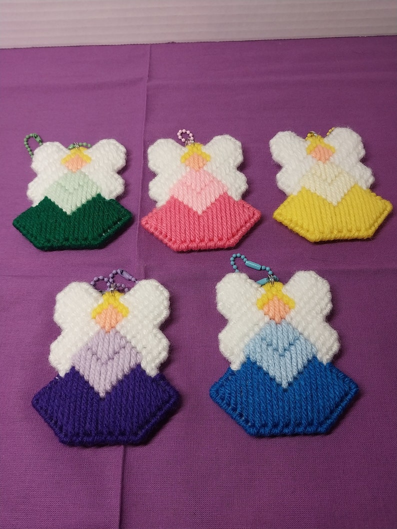 Plastic Canvas Angel W/chain - Etsy