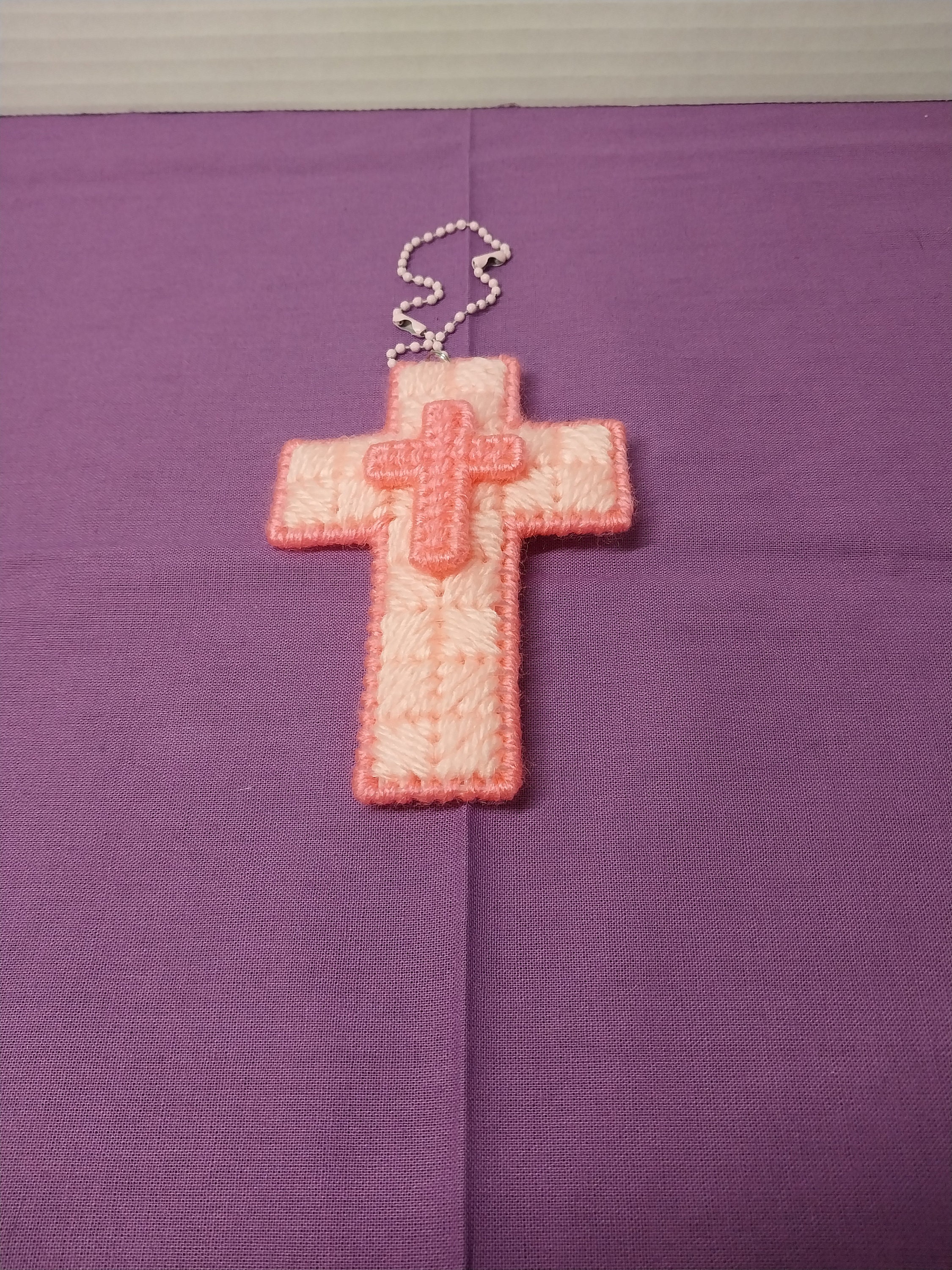 Plastic Canvas Cross W/chain - Etsy