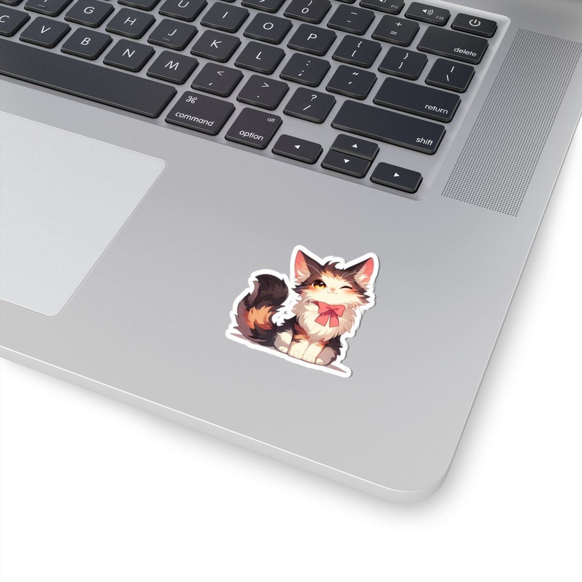 Cute Chibi Long Haired Calico Cat Kiss-cut Sticker Perfect for Cat ...