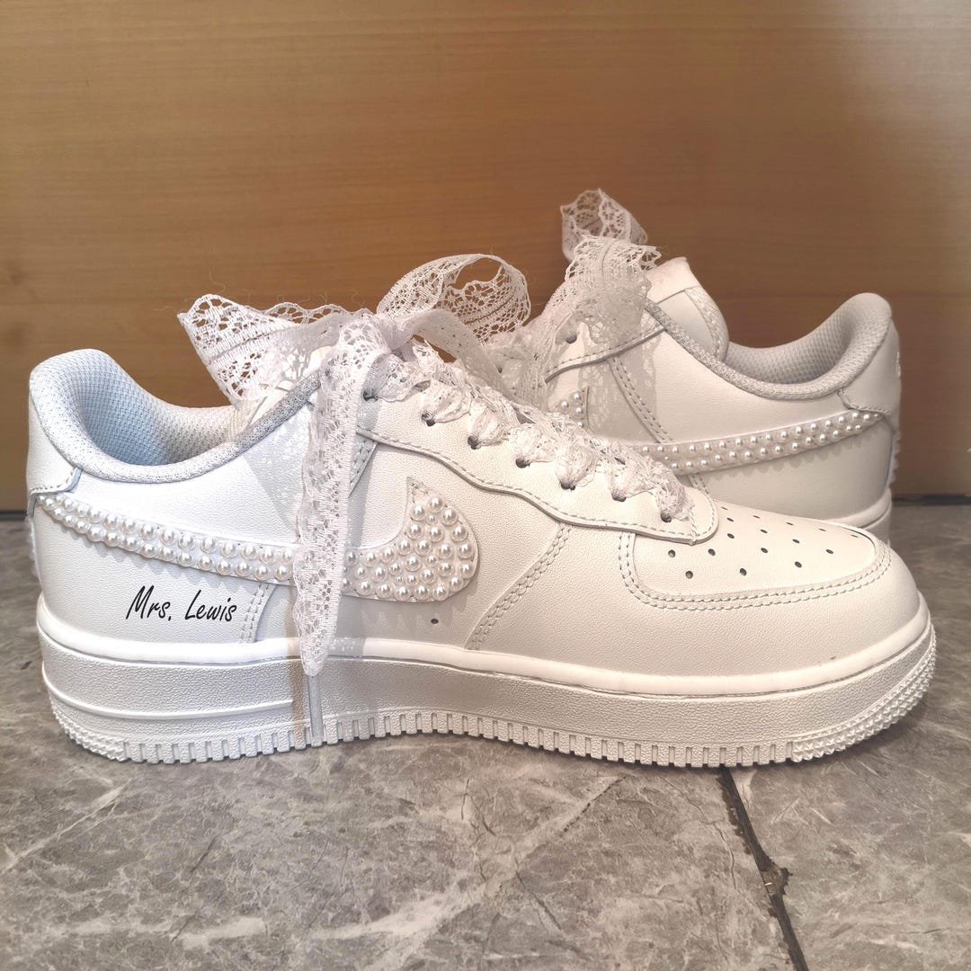 Custom-made Bridal Air Force 1 Sneakers , Prom Sneakers– Comfortable ...
