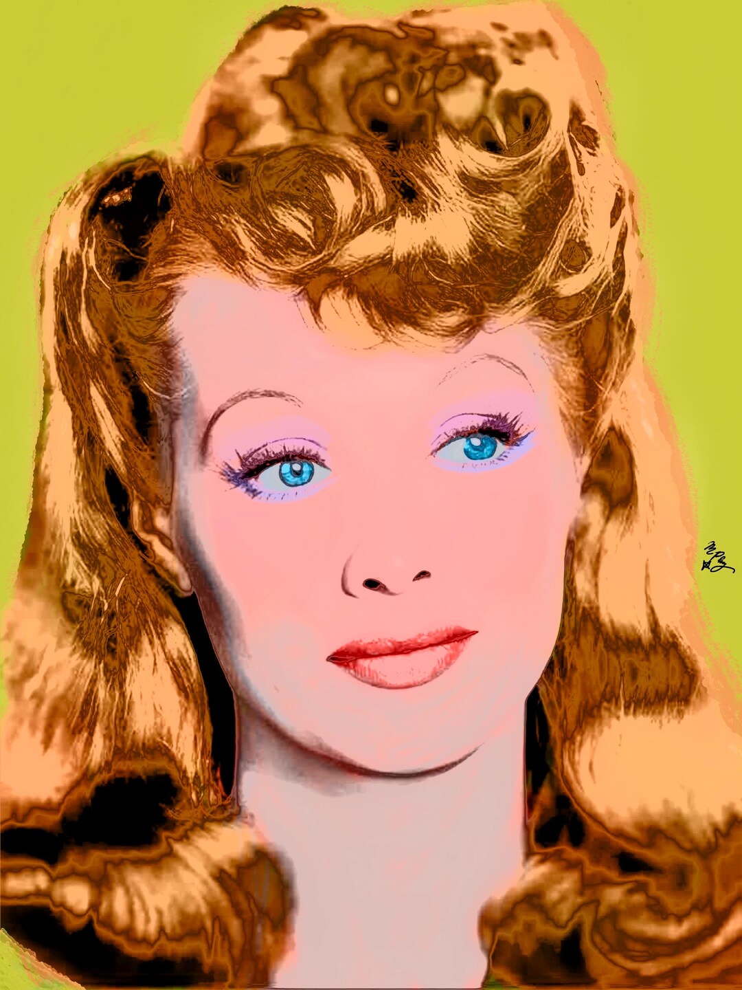 Lucille Ball in Yellow (after Andy Warhol) - Original Art as Limited ...